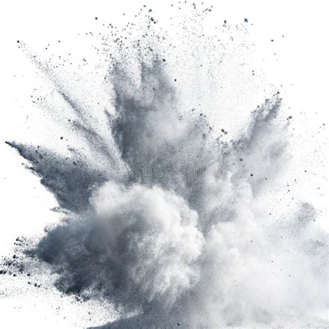 Exploding Clouds Of White Dust Isolated On White Background Stock