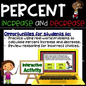Calculate Percent Increase And Decrease Interactive Activity TpT