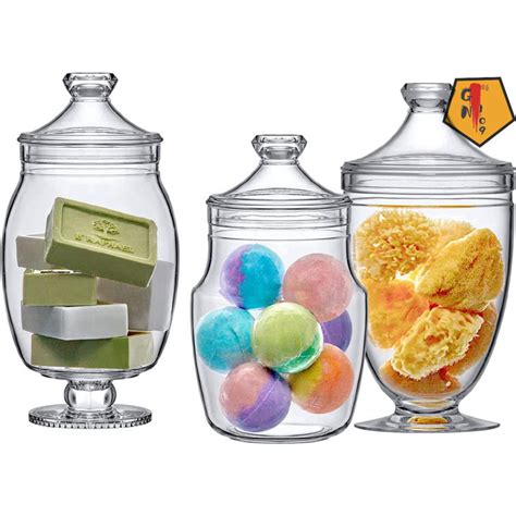 Canora Grey Acrylic Apothecary Jars 3 Piece Set Plastic Jars With