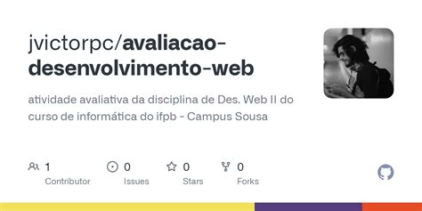 Github Jvictorpc Avaliacao Desenvolvimento Web Atividade Avaliativa