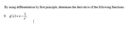 Solved By Using Differentiation By First Principle Chegg