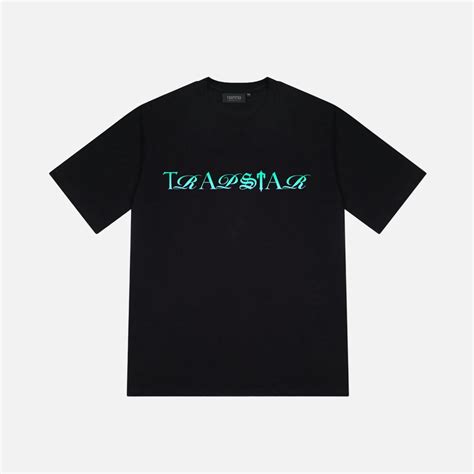 Trapstar Script T Shirt Black Teal
