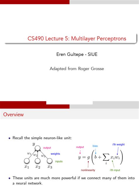 Unit 3 Multilayer Perceptrons Pdf Learning Computational Science