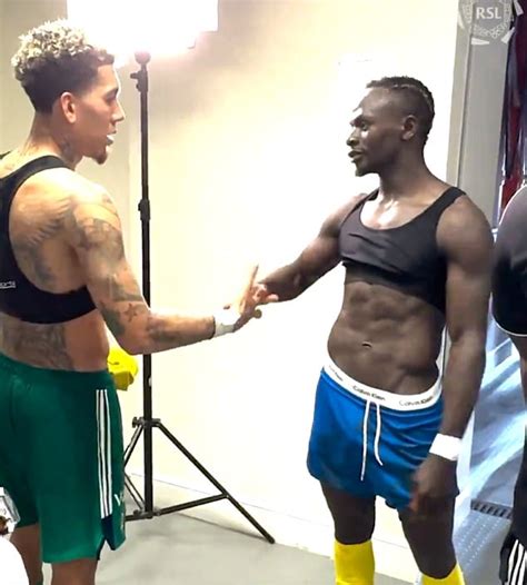 Former Liverpool Team Mates Sadio Mane And Roberto Firmino Share A Hug
