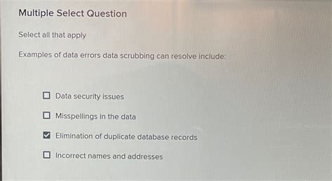 Solved Multiple Select Questionselect All That Applyexamples