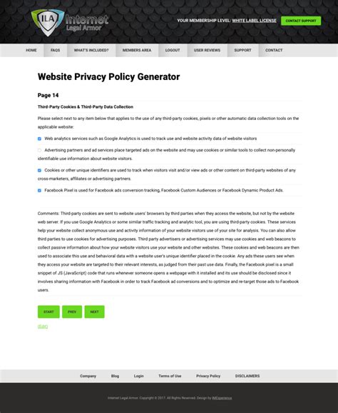 Website Privacy Policy Generator