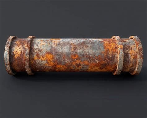 Rusty Pipe Segment In A 3d Model Detailed Corrosion And Patina On Metal