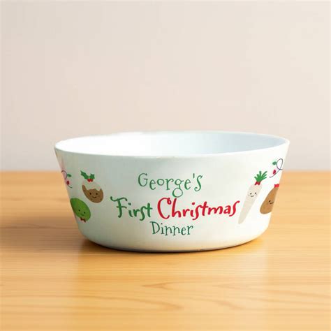 Personalised 1st Christmas Dinner Plastic Bowl By The Thoughtful Touch