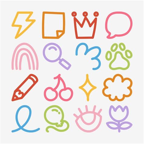 Colección De Garabates Para Niños Dibujados A Mano Vector Premium