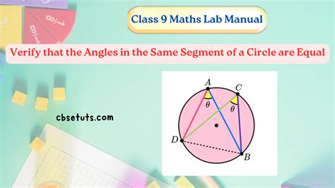 Verify That The Angles In The Same Segment Of A Circle Are Equal Experiment Class 9 Maths