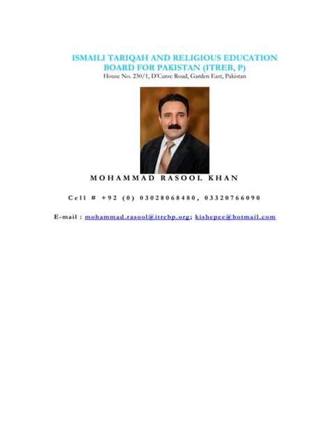 Mohammad Rasool Khans Cv Pdf