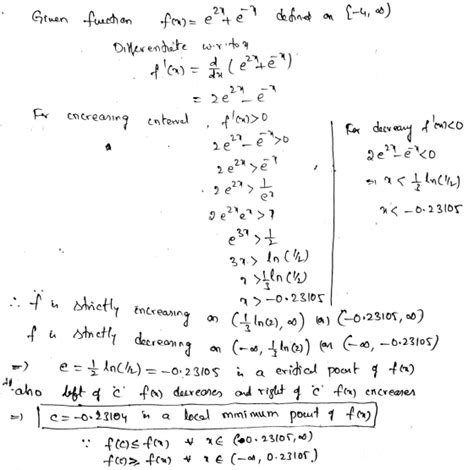 1 Point For The Function Fx E2x E Defined On The Interval 4 O Homeworklib