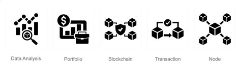 A Set Of 5 Blockchain Icons As Data Analysis Portfolio Blockchain 42402488 Vector Art At Vecteezy