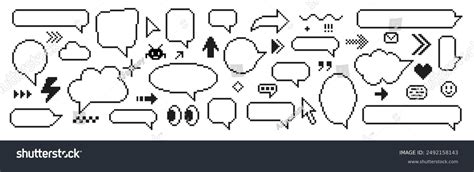 8비트 픽셀 음성 거품 및 화살표가 스톡 벡터로열티 프리 2492158143 Shutterstock