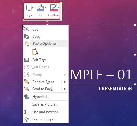 Mini Toolbar In PowerPoint For Windows