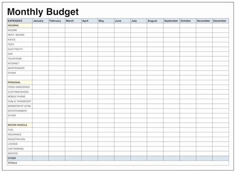Household Budget Excel Worksheet Fityace