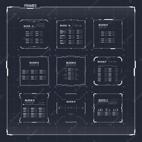 Premium Vector Scifi Ui Square Frames