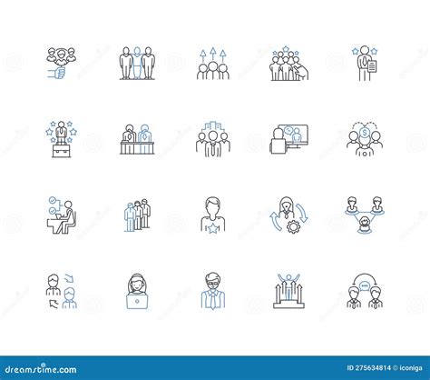 Company Guidance Line Icons Collection Strategy Direction Objectives