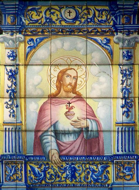 04609 Retablo cerámico Sagrado Corazón de Jesús Sevilla Retablo