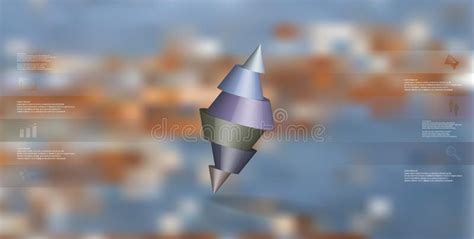 3d Illustration Infographic Template With Two Spiked Cone Divided To