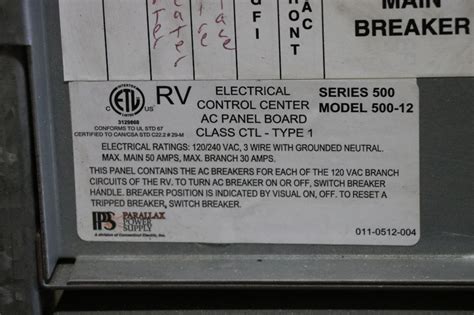 Rv Accessories Used Rv Series 500 Parallax Power Supply Electrical