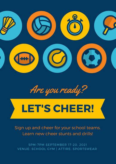 Cheerleading Tryouts Poster Templates By Canva
