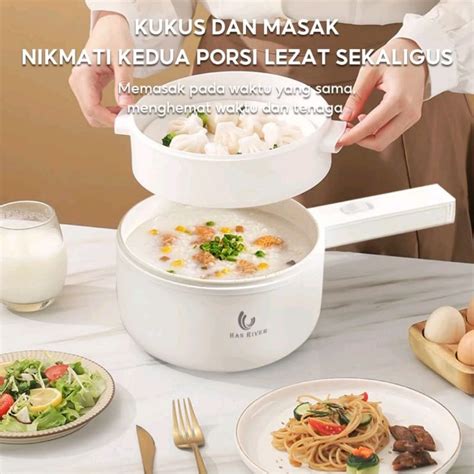 Jual NEW HAN RIVER Panci Listrik Serbaguna L Kompor Listrik Pintar Watt Warna Putih