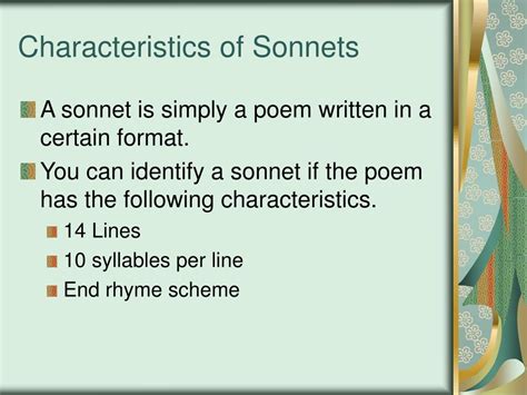Ppt Sonnet Powerpoint Presentation Free Download Id6568618