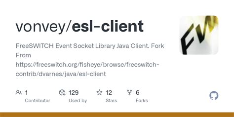 GitHub Vonvey Esl Client FreeSWITCH Event Socket Library Java Client Fork From Https