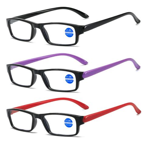 3 Pairs Womens Mens Rectangular Reading Glasses Fashion Computer Readers