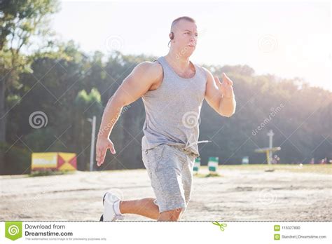 Outdoor Cross Country Running In Early Sunrise Concept For Exercising