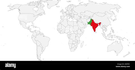 India Y Pakistán Aislados En El Mapa Mundial Conceptos De Negocio Y