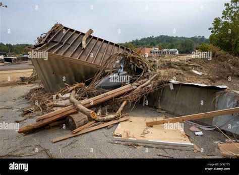 Asheville United States 05th Oct 2024 Debris And Mud Scattered