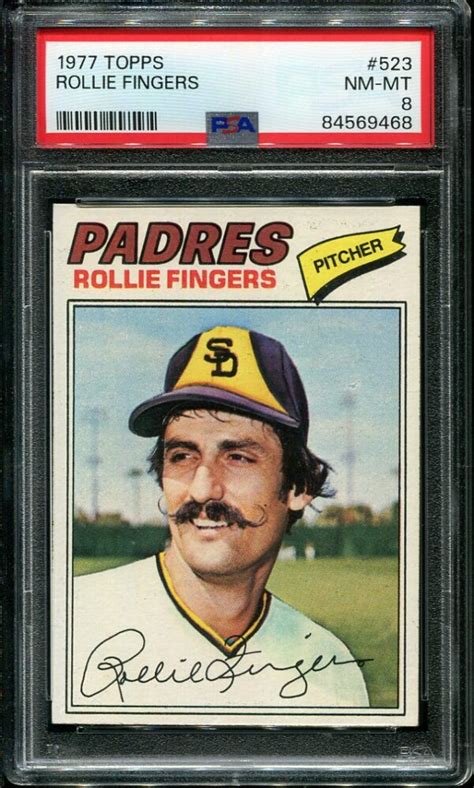 1977 Topps 523 Rollie Fingers PSA 8 HOF 84569468 All Star Cards Inc