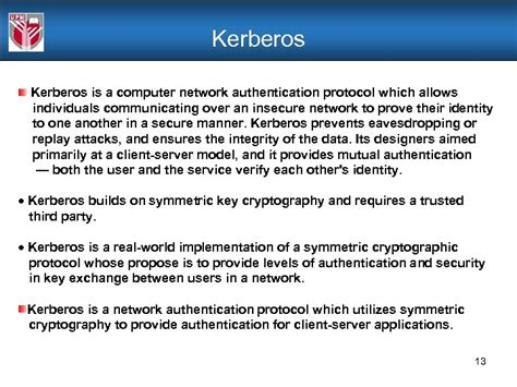 Chapter Authentication Applications Kerberos Kerberos