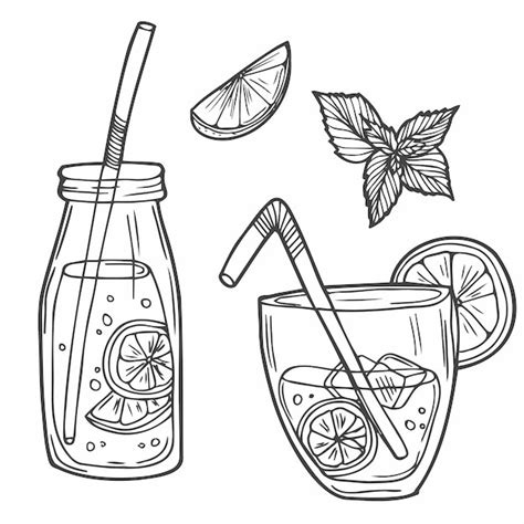 Premium Vector Handdrawn Lemonade Vector Sketch Illustration Glass Of