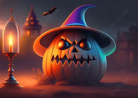 Fundo Arte Assustadora De Abóbora De Halloween Ai Fundo Renderização