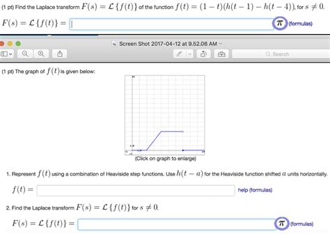 Solved Find The Laplace Transform F S L Ft Of The