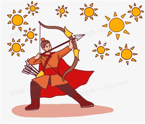 后羿射日图片配图 后羿射日图片简笔画 伤感说说吧