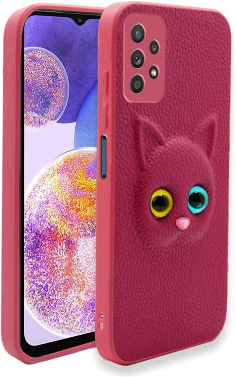 Pikkme Samsung Galaxy A G A G Back Cover For Girls Cute Cat Leather Finish Soft Tpu