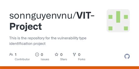 GitHub Sonnguyenvnu VIT Project This Is The Repository For The Vulnerability Type