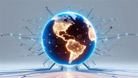 Earth With Connected Lines And Connections Illustrating Global Networks
