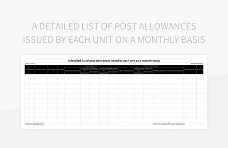 Free Allowance Templates For Google Sheets And Microsoft Excel Slidesdocs