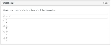 Solved If Log Y Clog X Where Y And X Then Y Is Equal Chegg