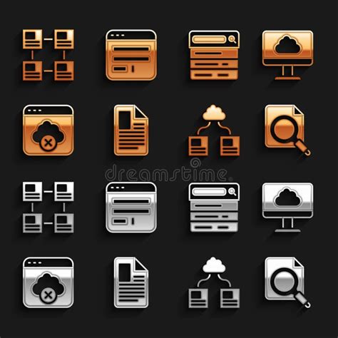 Set File Document Cloud Technology Data Transfer Search Concept With Folder Failed Access