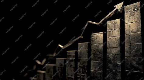 Premium Photo 3d Rendering Of A Bar Graph Made Of Stone The Bars Are Arranged In A Row With