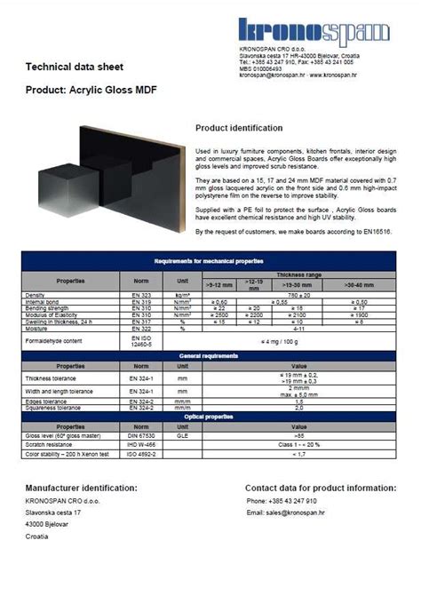 Technical Sheets Requirements Arete Wood