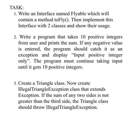 Solved Task 1 Write An Interface Named Flyable Which Will