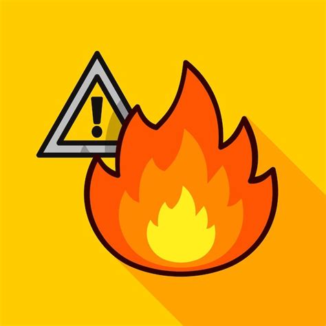화재 및 경고 기호 벡터 일러스트 레이 션 디자인 디지털 및 인쇄에 사용할 수 있습니다 프리미엄 벡터