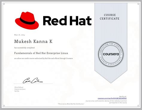 Mukesh Kanna K On Linkedin Linux Redhat Coursera Continuouslearning